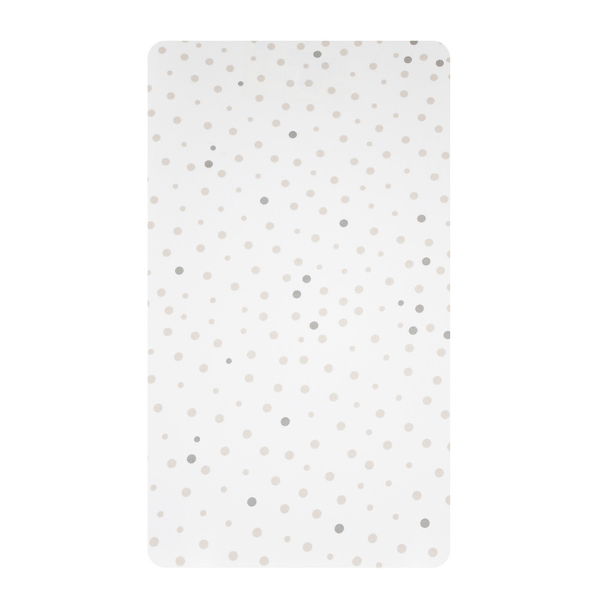 Cot Fitted Sheet Woven Cotton: BEIGE & GREY SPOTS - Little Turtle Baby